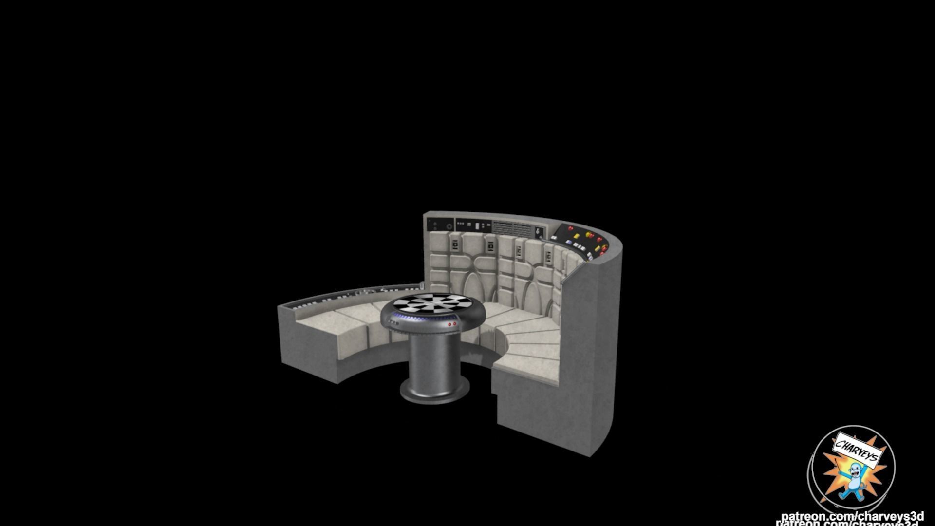 Star Wars Dejarik Table and Seating for action figure dioramas 3D model ...