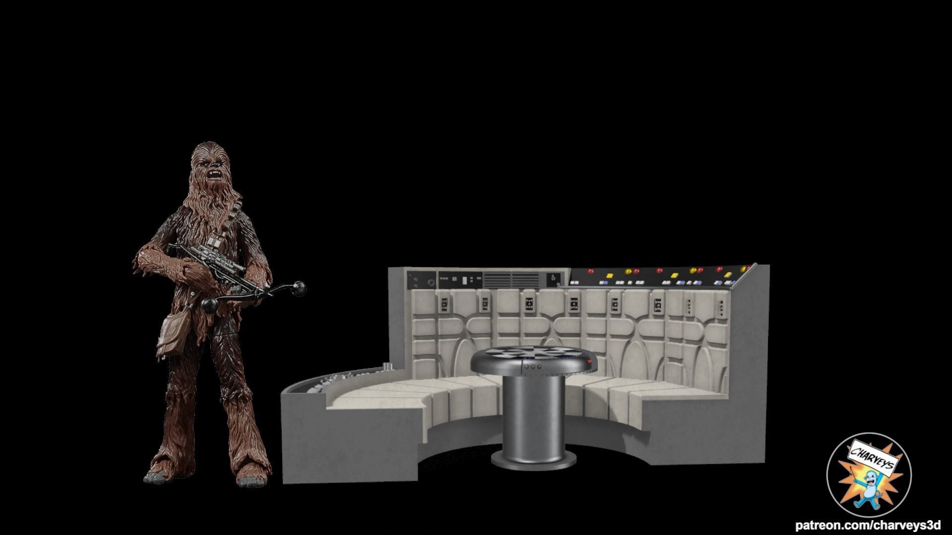 Star Wars Dejarik Table and Seating for action figure dioramas 3D model ...