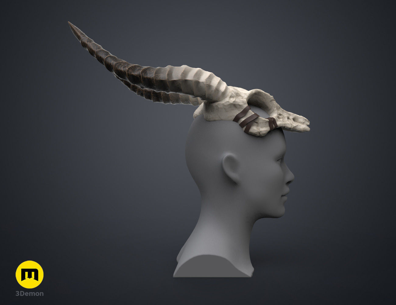 Shaman Skull with Horns 3D model 3D printable | CGTrader