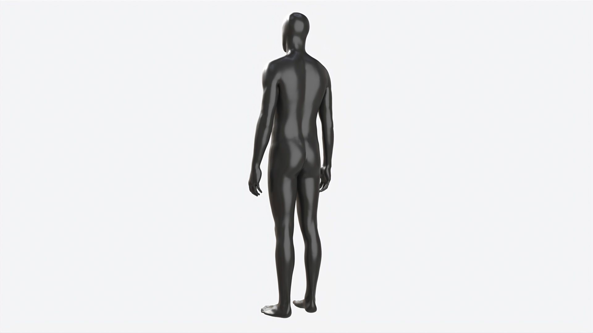 Male Full Body Mannequin Black Plastic 3D model | CGTrader
