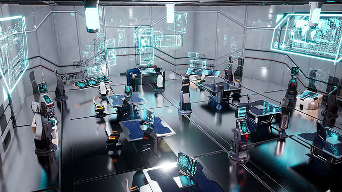 3D model SciFi Office 16 Assets VR / AR / low-poly | CGTrader