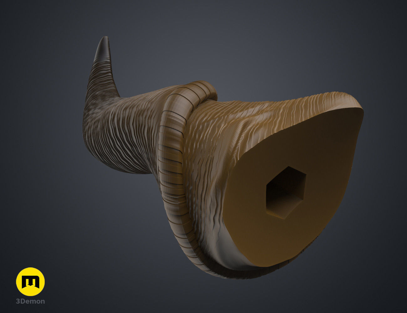 Wrinkled Beast Horns 3D model 3D printable | CGTrader