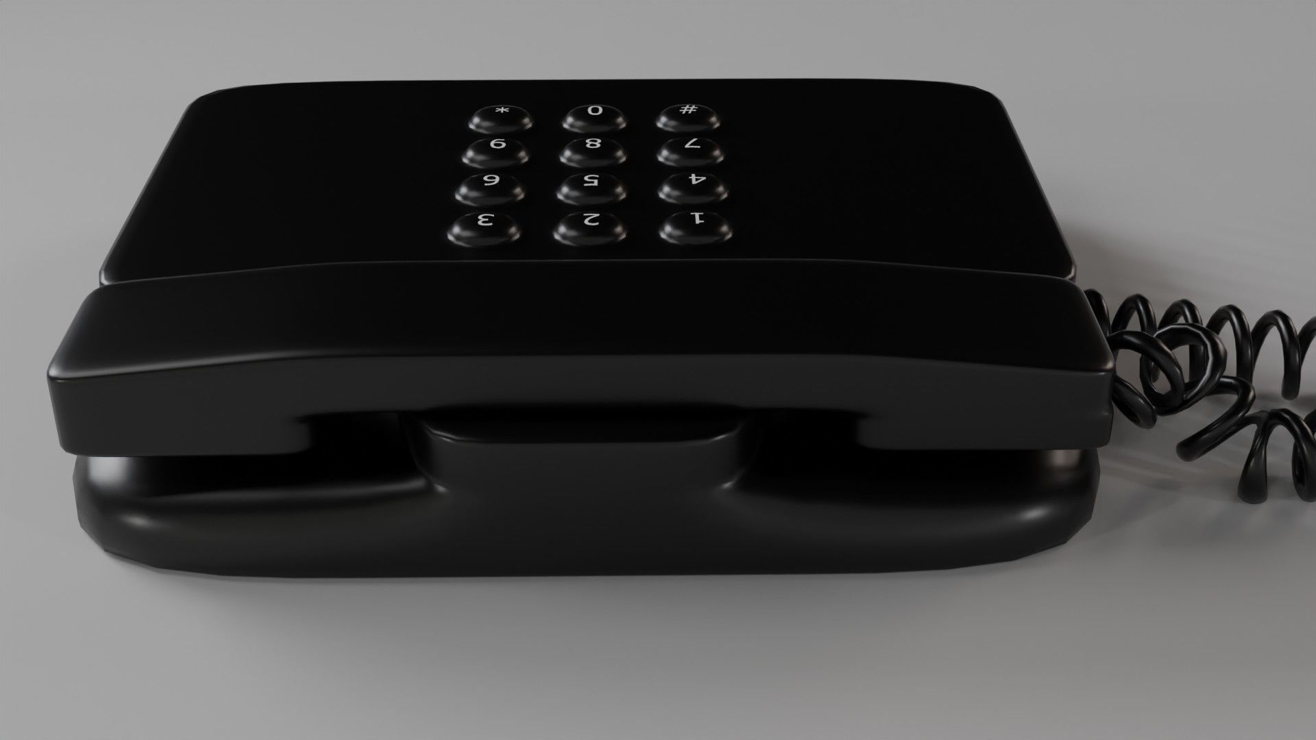 old model corded phone free 3D model | CGTrader