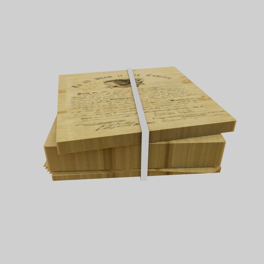 3D model Documents Package VR / AR / low-poly | CGTrader