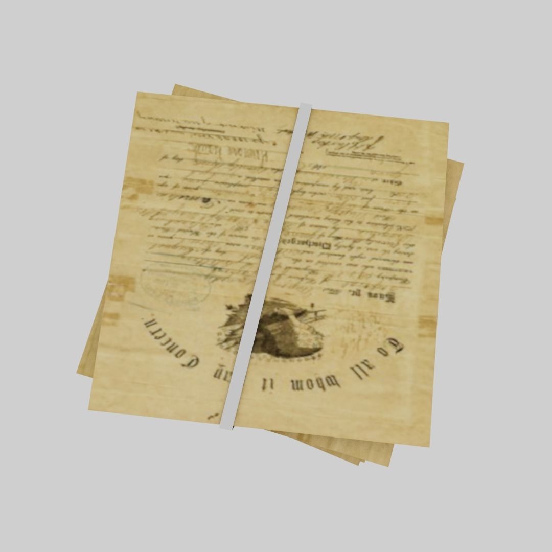 3D model Documents Package VR / AR / low-poly | CGTrader