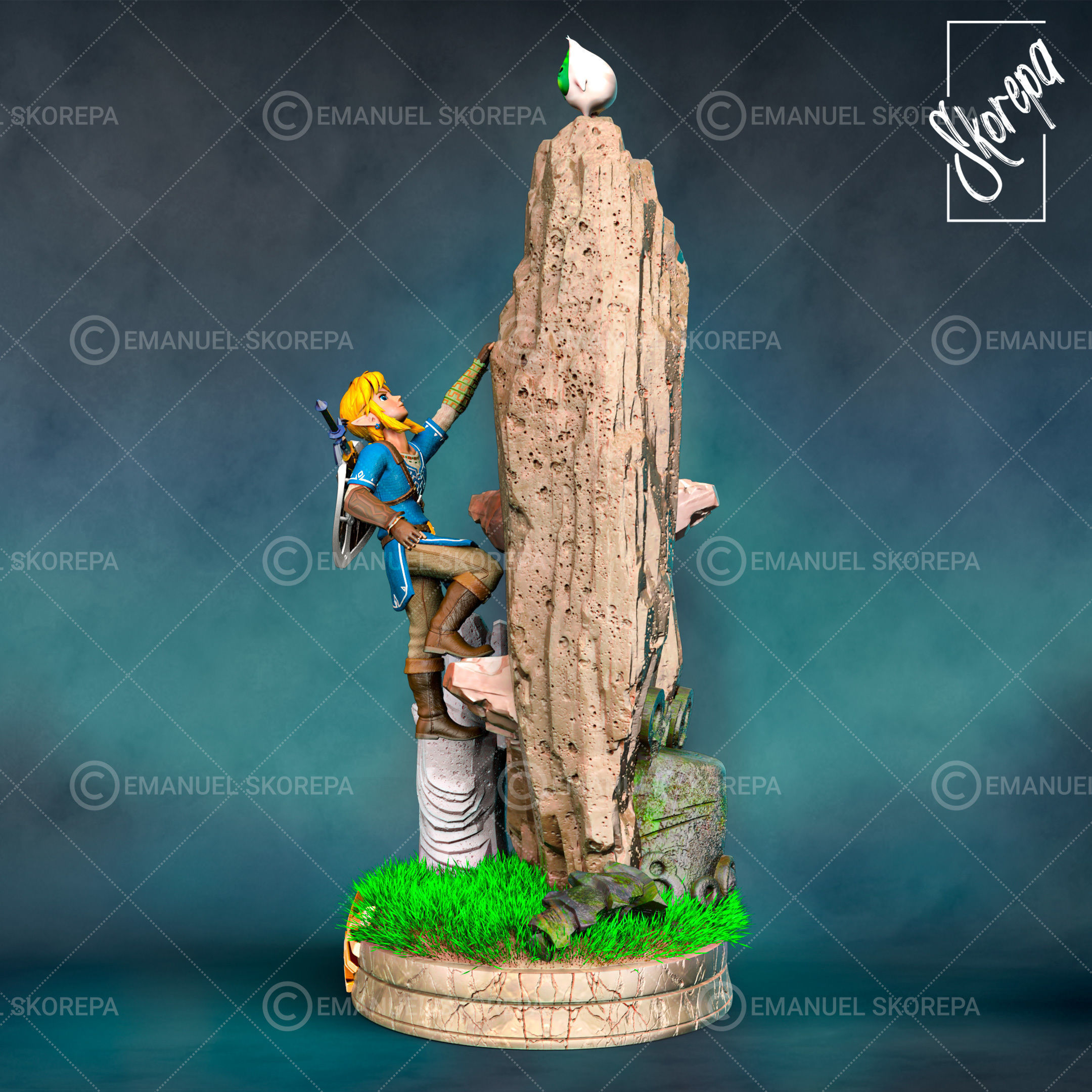 Link Climbing Diorama 3D model 3D printable | CGTrader