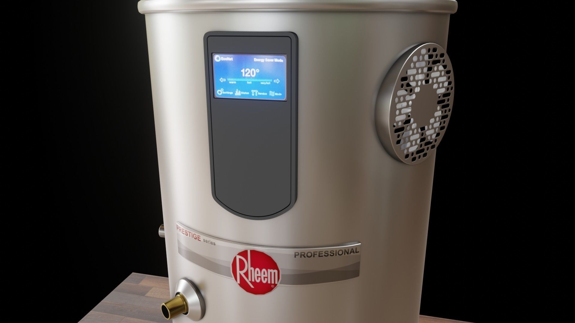 3D model Water Heater Rheem 80gal Proterra Hybrid-Animated Fan VR / AR ...