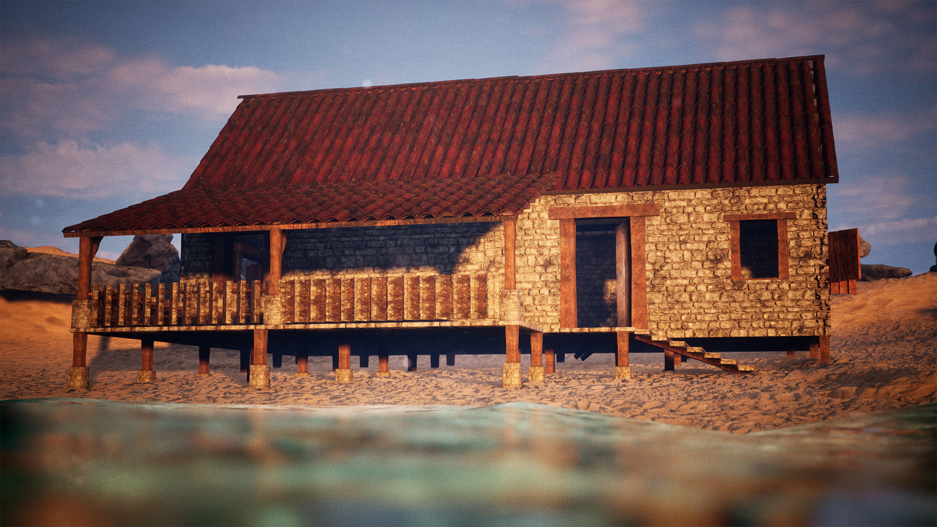 3D model Modular Stone House 30 Assets VR / AR / low-poly | CGTrader