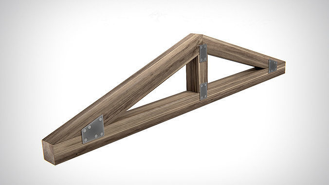 3D model Wooden Truss King Post PBR VR / AR / low-poly | CGTrader