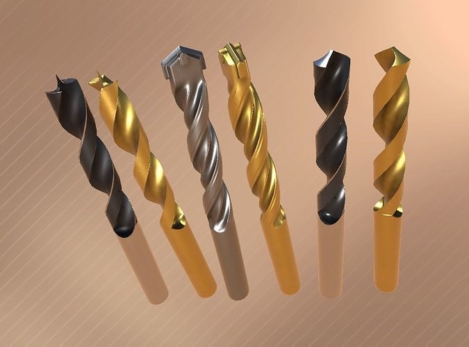 3D model Drill Bit Set VR / AR / low-poly | CGTrader