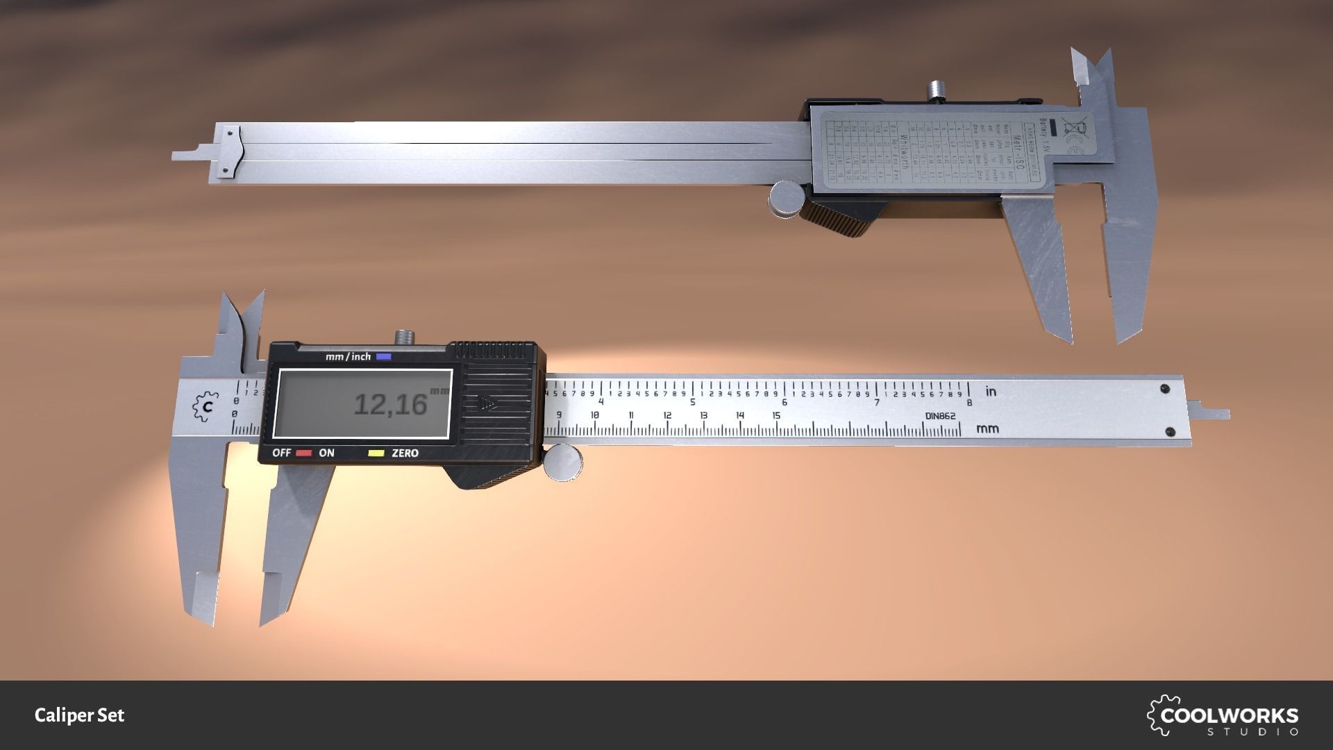 3D model Caliper Set VR / AR / low-poly | CGTrader