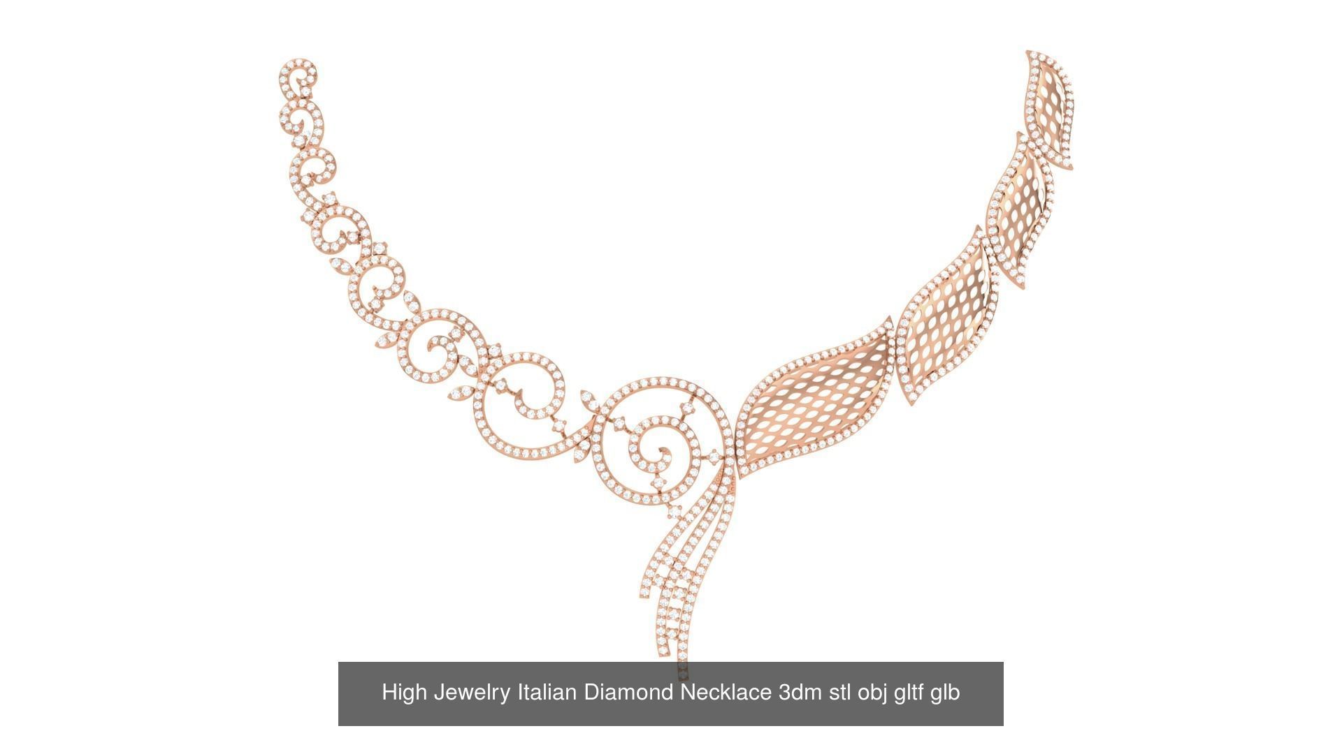 25 High Jewelry Italian Diamond Necklace 3dm stl obj gltf glb 3D Model ...