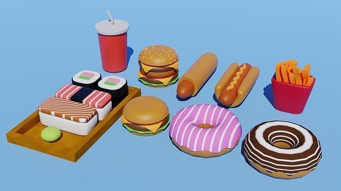 Fast food pack 3D model | CGTrader