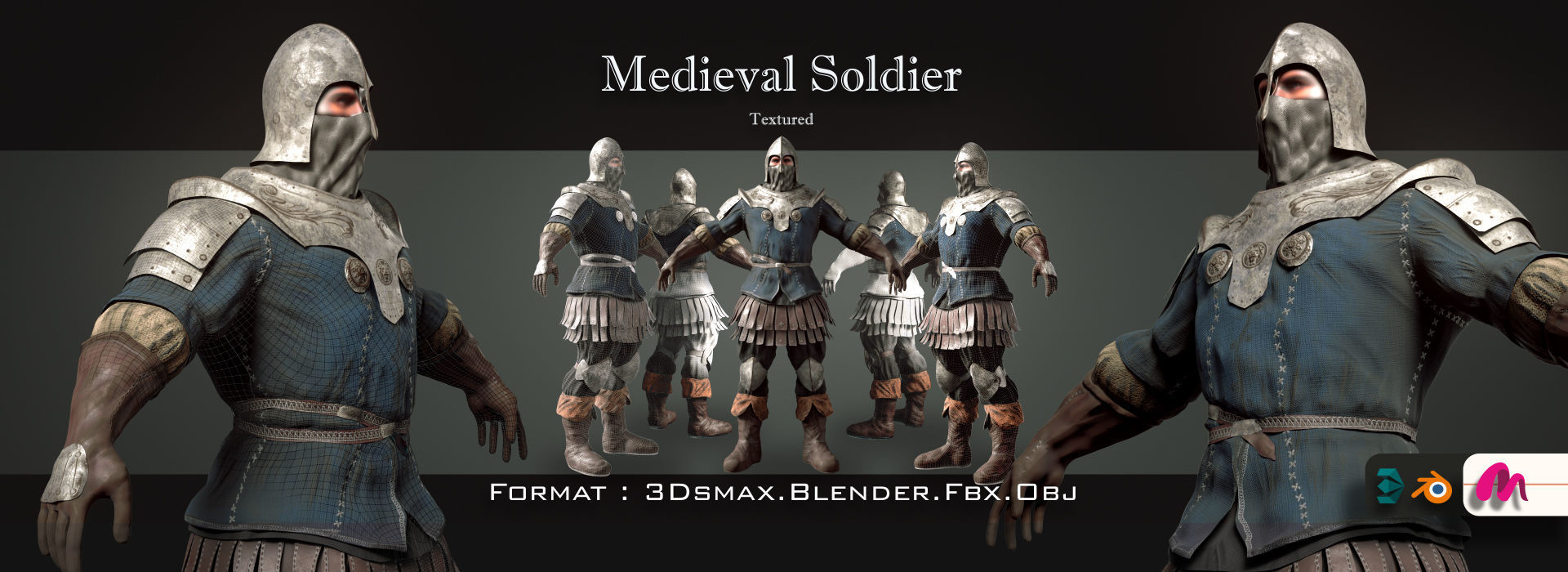 3D model Medieval Soldier 01 VR / AR / low-poly | CGTrader
