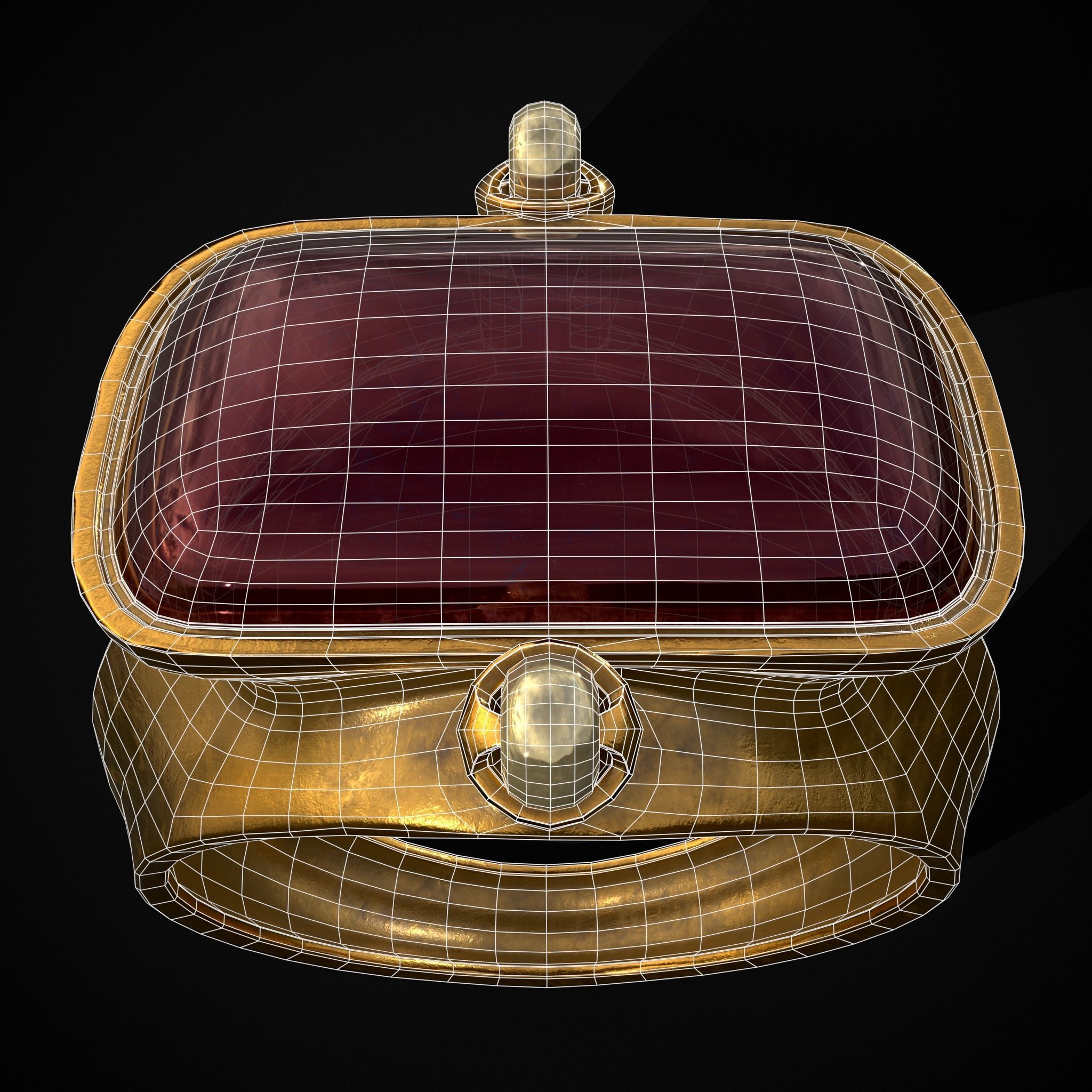 3D model Ruby Pearl Gold Ring VR / AR / low-poly | CGTrader