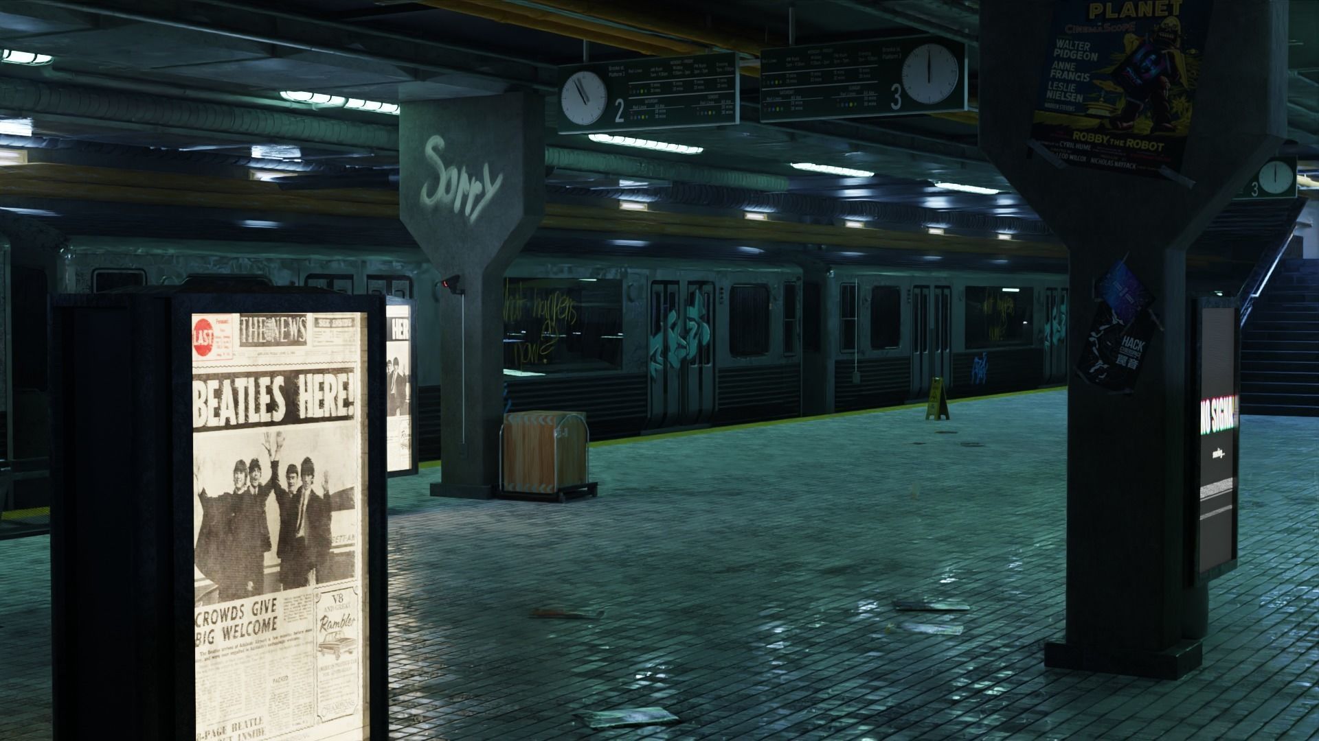 Subway Station Scene 3D Blend File Textured FBX OBJ MTL Files 3D model ...