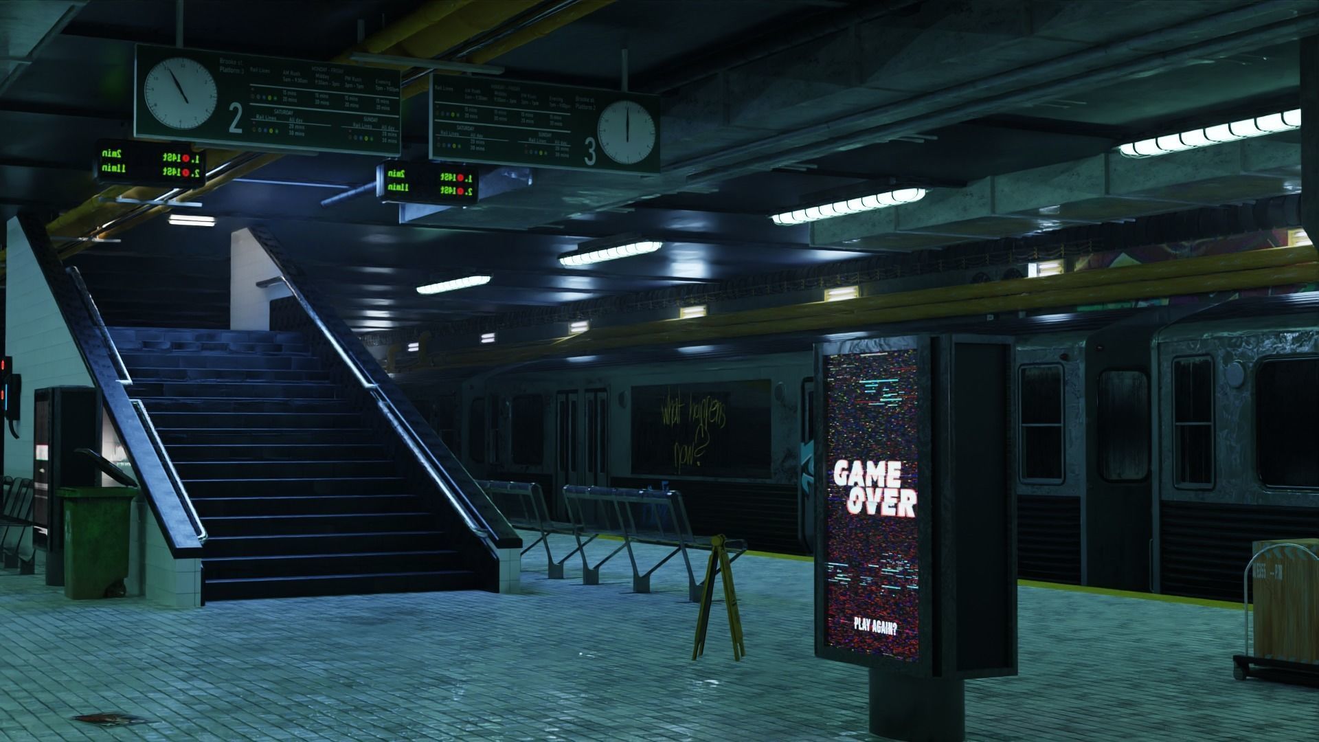 Subway Station Scene 3D Blend File Textured FBX OBJ MTL Files 3D model ...