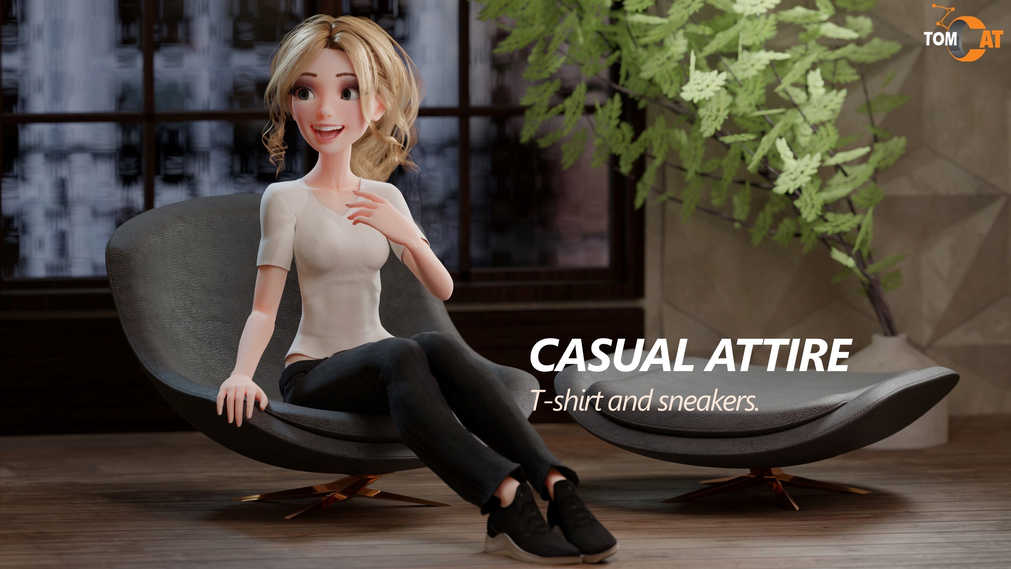 3D model Tia Rigged Woman for Blender VR / AR / low-poly | CGTrader