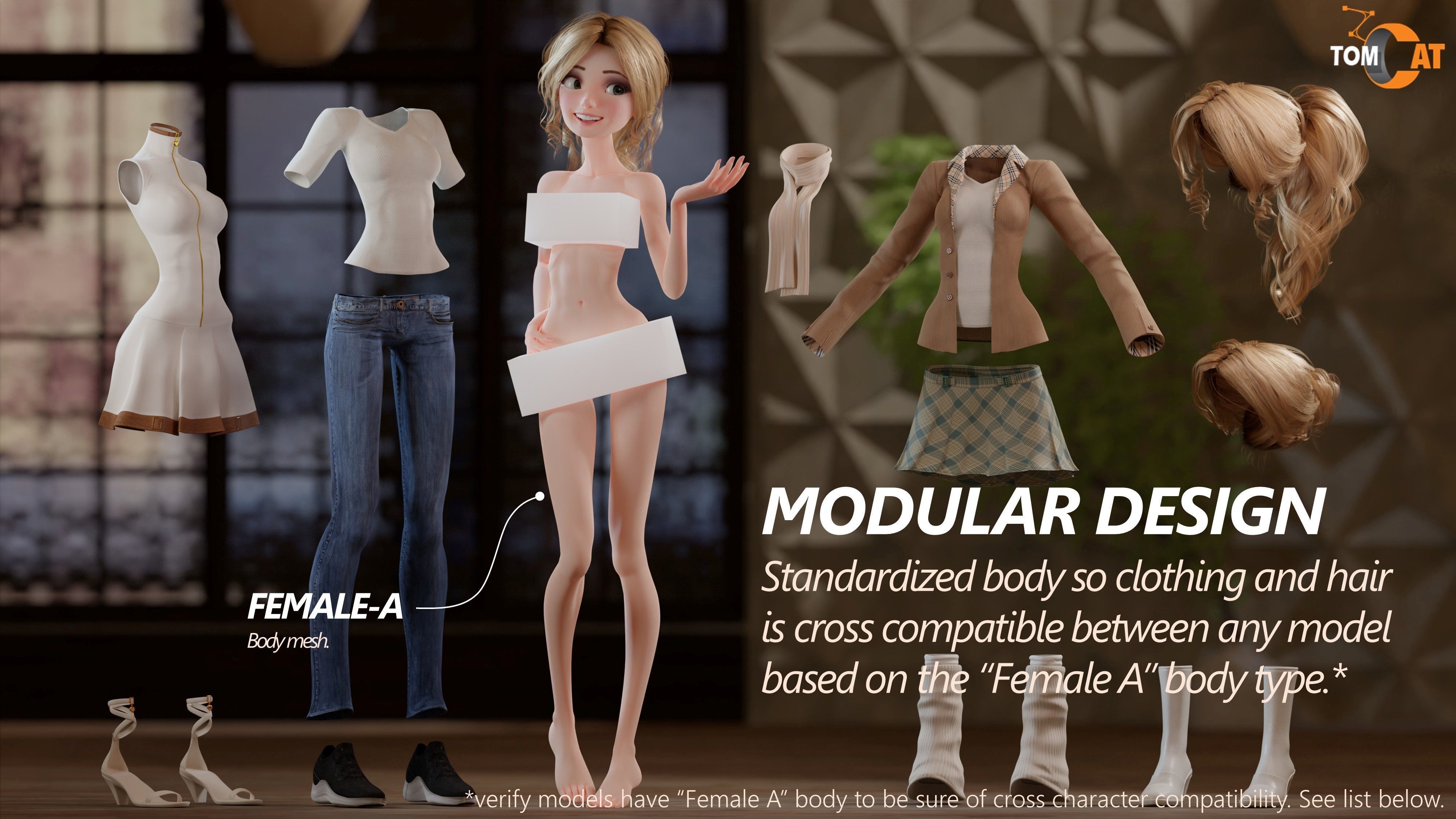 3D model Tia Rigged Woman for Blender VR / AR / low-poly | CGTrader