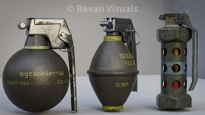 3D model grenades VR / AR / low-poly | CGTrader
