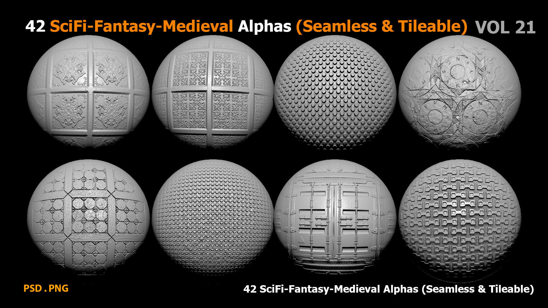 42 SciFi-Fantasy-Medieval Alphas Texture | CGTrader