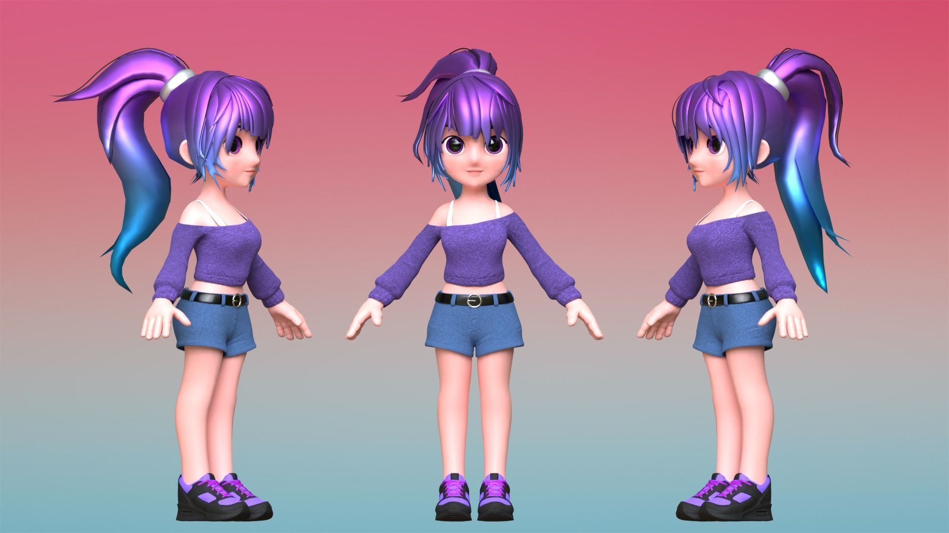 3D model Poppy Cartoon Character VR / AR / low-poly | CGTrader
