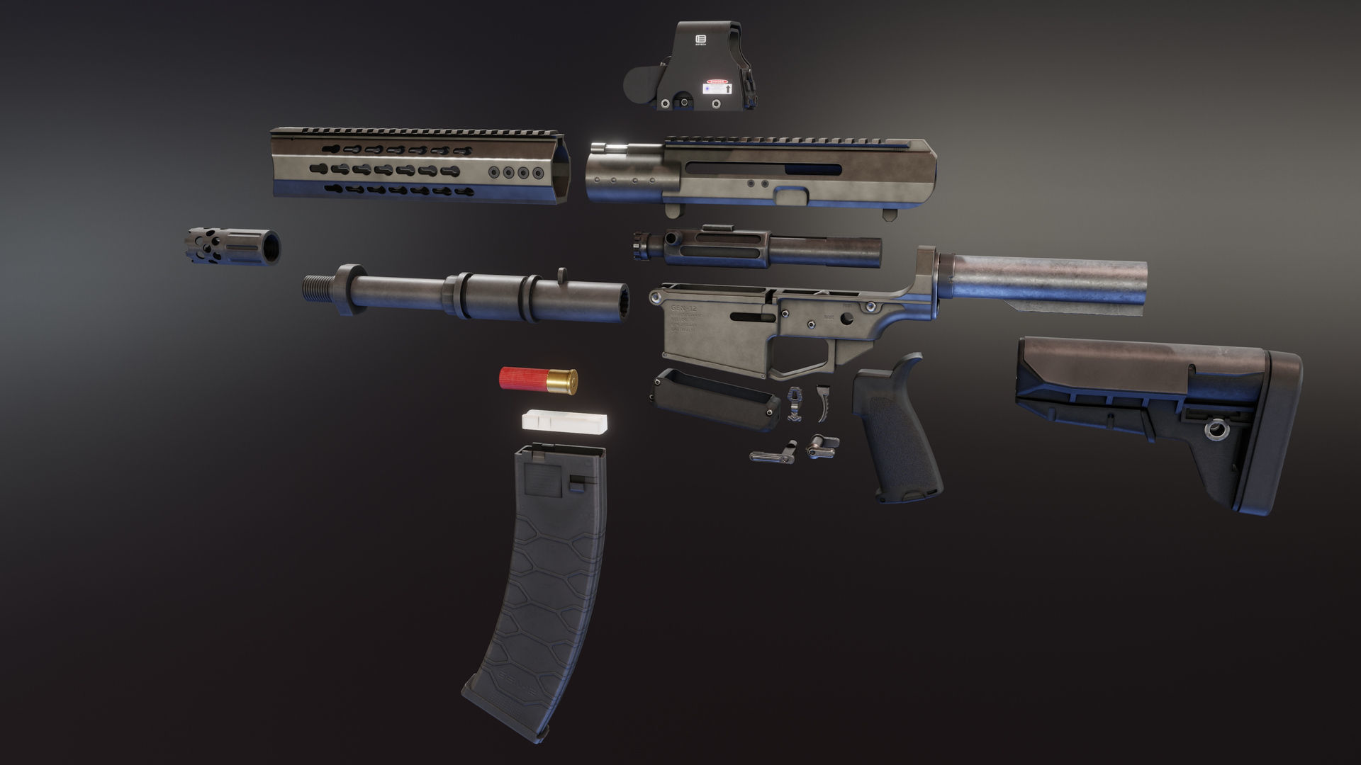 3D model Dracarys Gen-12 Shotgun VR / AR / low-poly | CGTrader