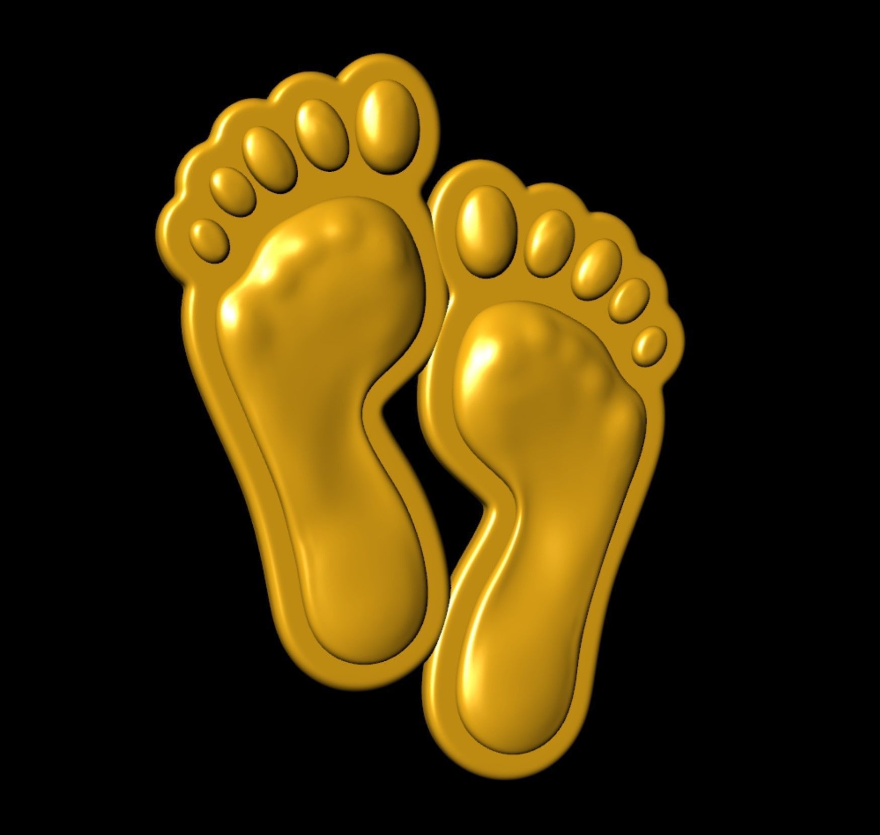 Gold Lucky Feet Pendant 3D model 3D printable | CGTrader