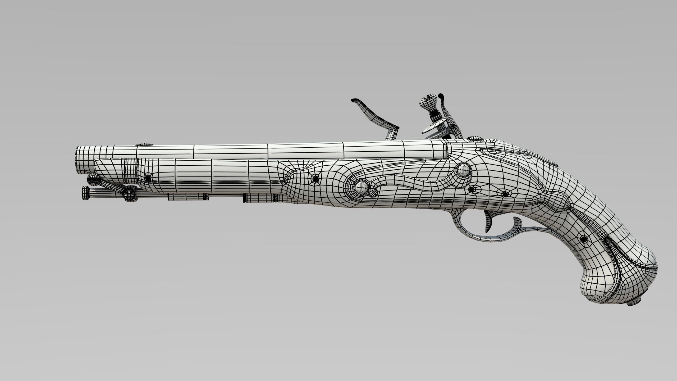 Flintlock Pistol Historic gun 3D model | CGTrader