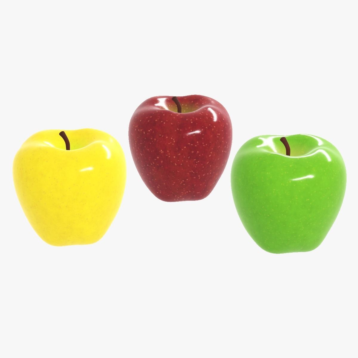 Red Green and Yellow Apples 3D Model Collection | CGTrader