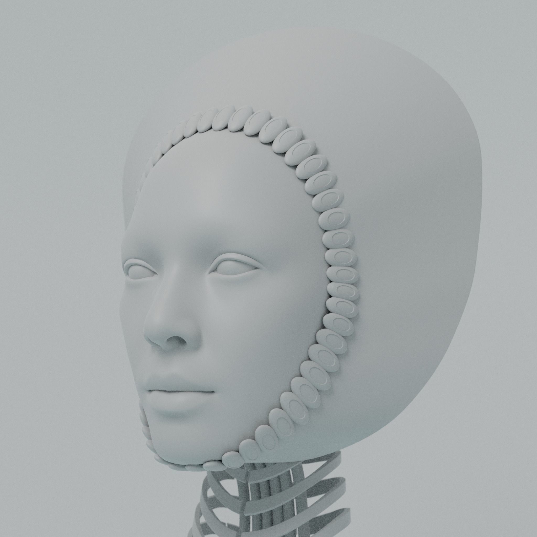 Solarpunk Cyborg Headdress 3D model | CGTrader