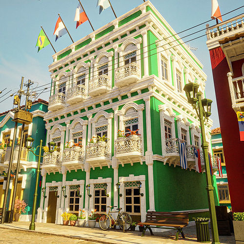 3D model SOUTH AMERICAN BUILDING 004 VR / AR / low-poly | CGTrader