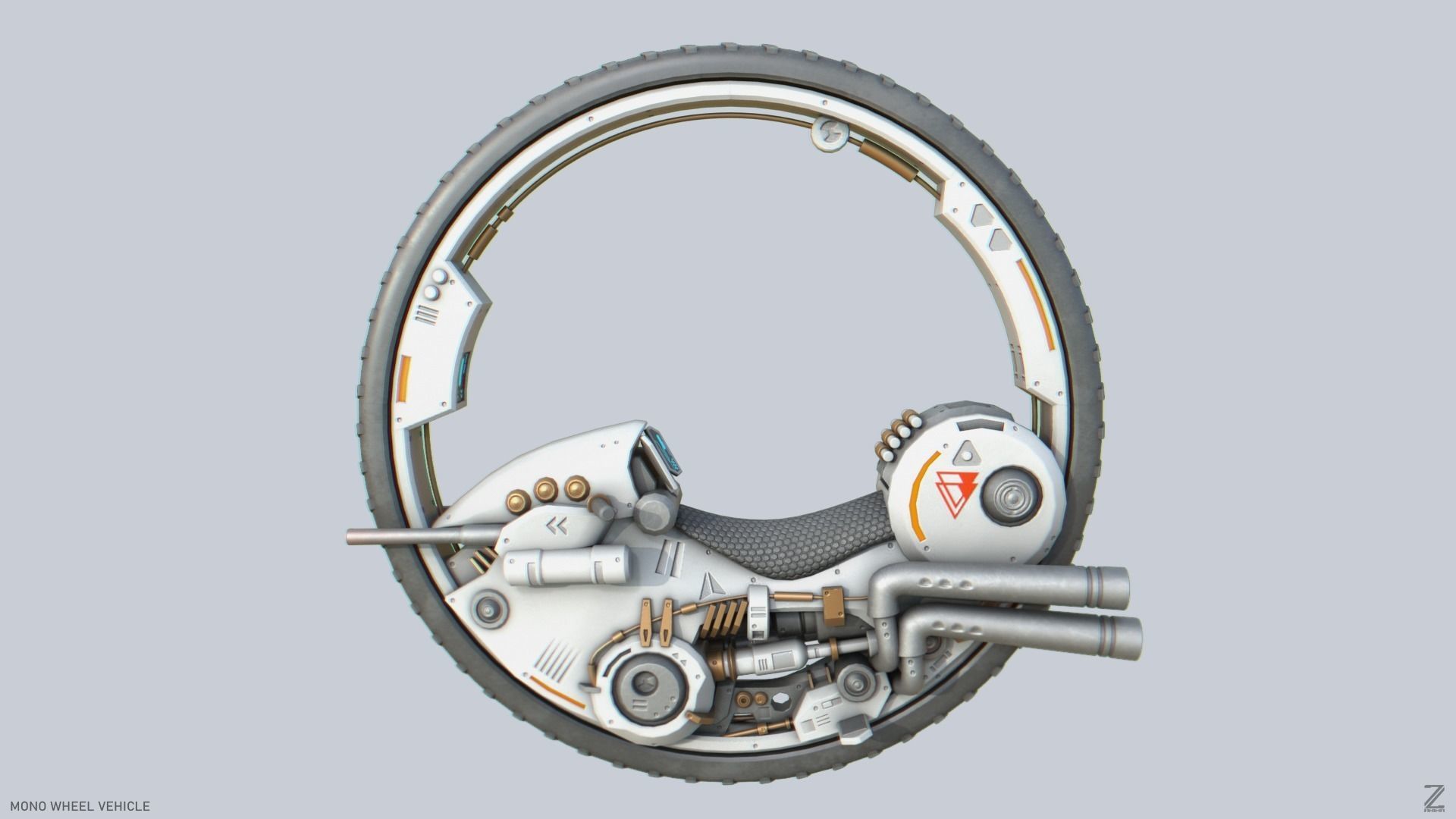 3D model Mono wheel vehicle VR / AR / low-poly | CGTrader