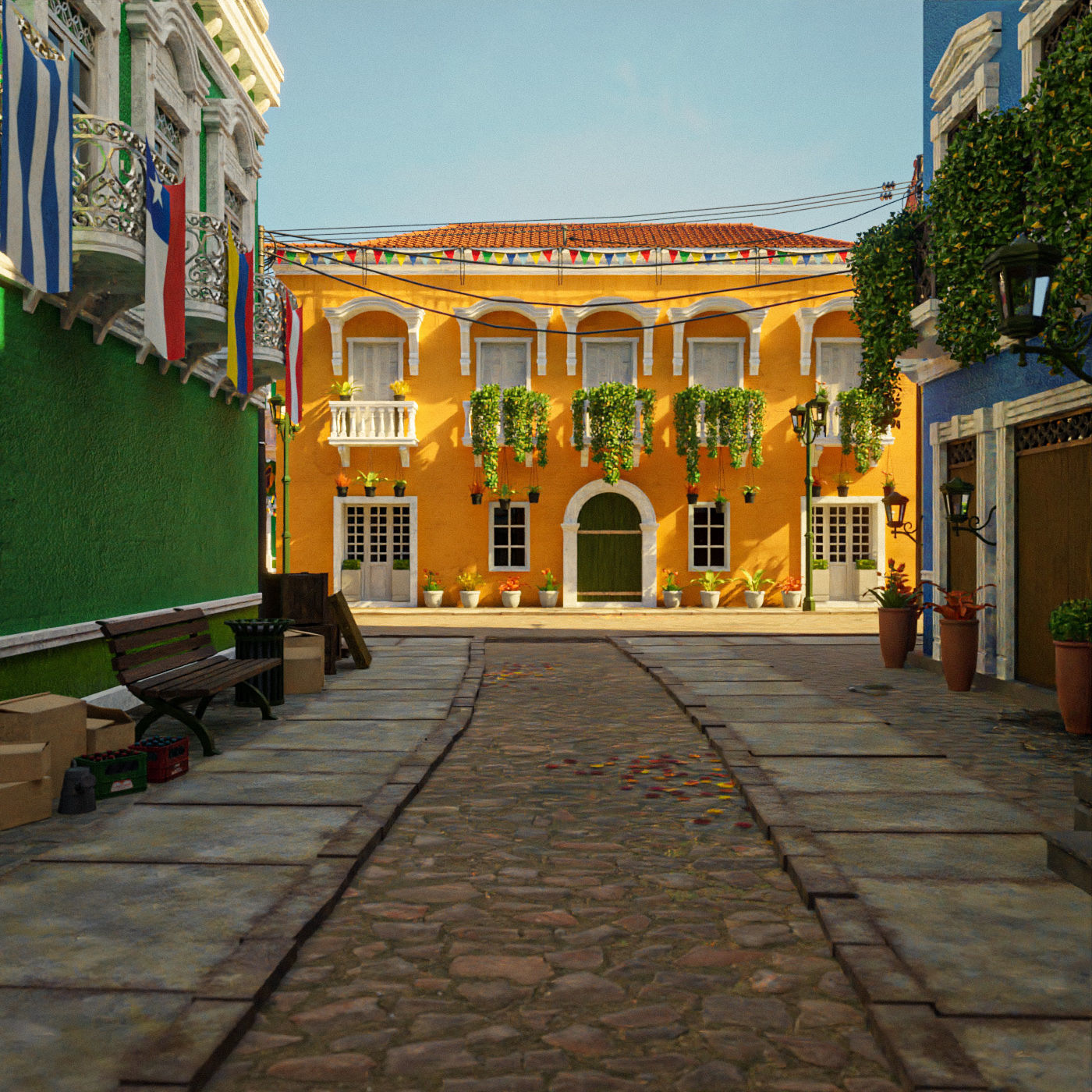 3D model SOUTH AMERICAN SCENE WITH ALL THE ASSETS VR / AR / low-poly ...