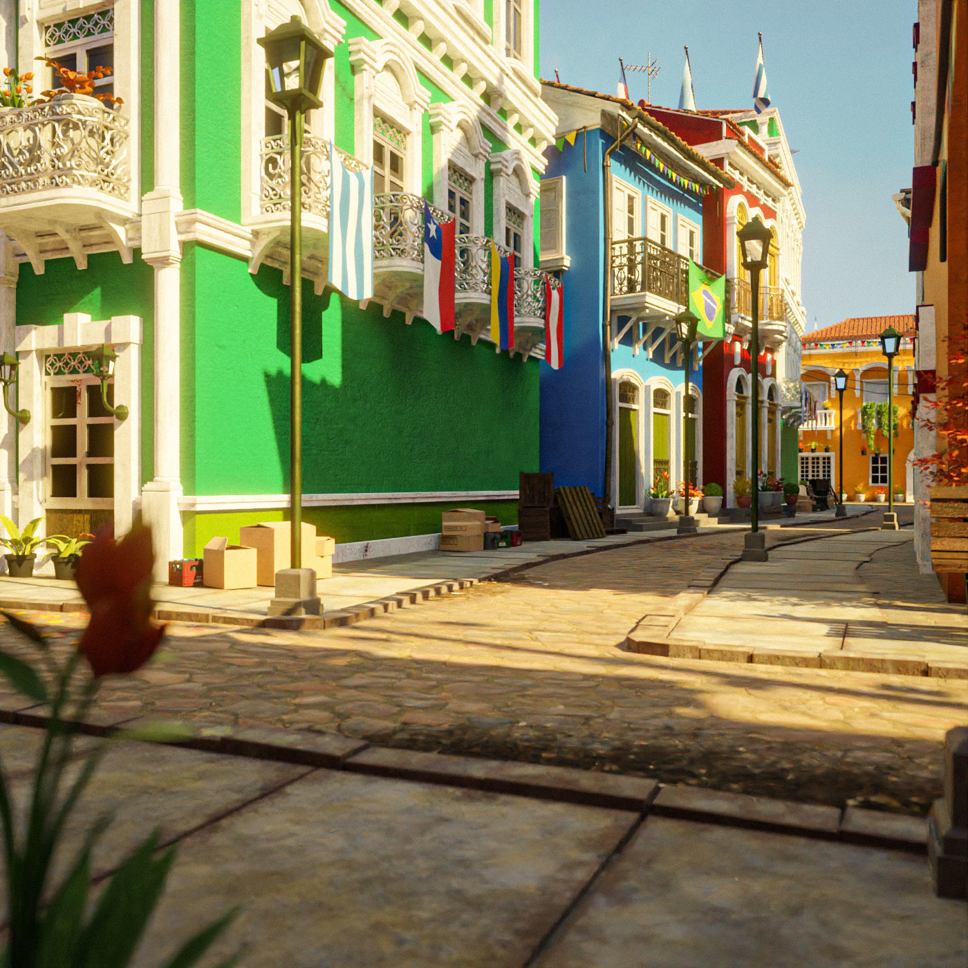 3D model SOUTH AMERICAN SCENE WITH ALL THE ASSETS VR / AR / low-poly ...