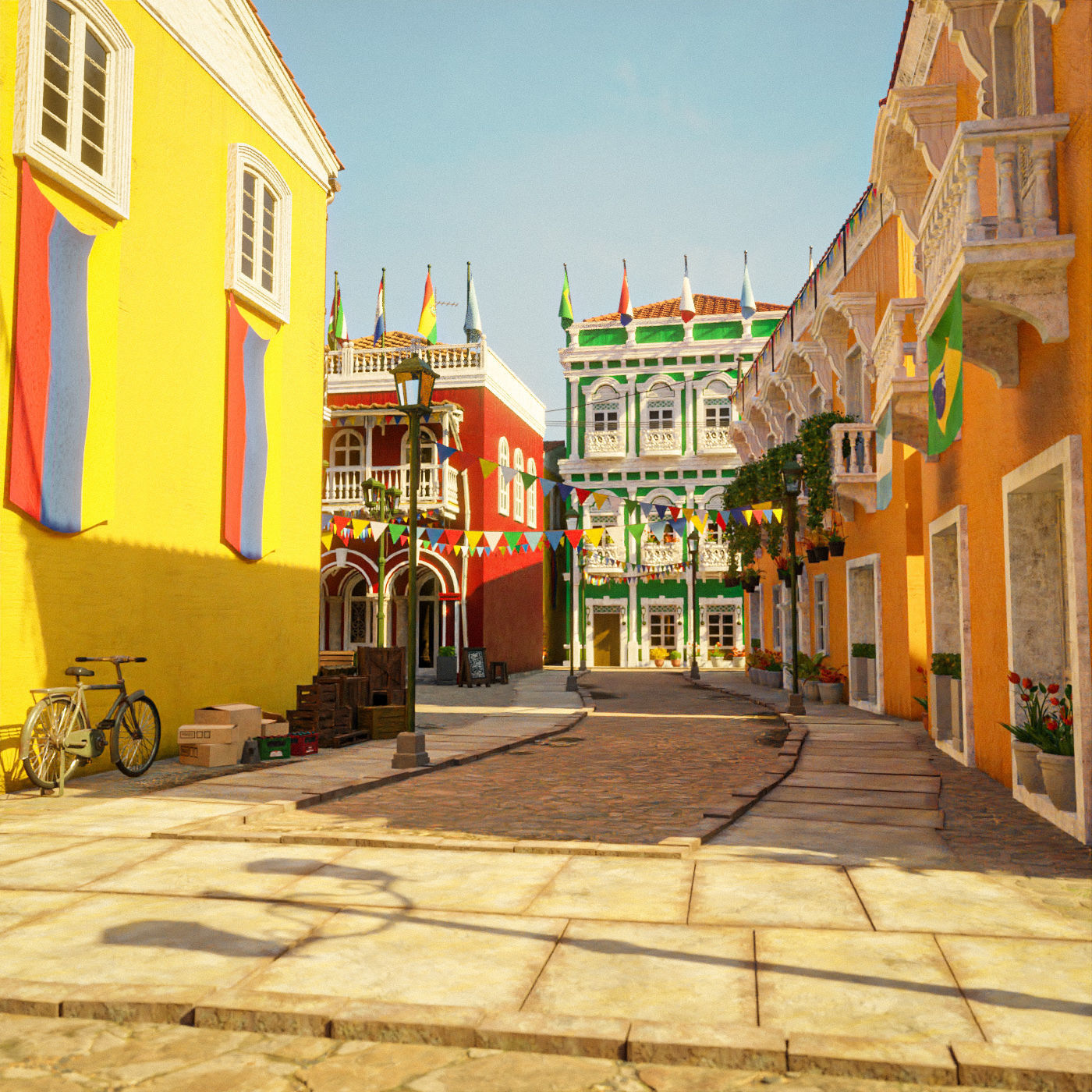 3D model SOUTH AMERICAN SCENE WITH ALL THE ASSETS VR / AR / low-poly ...