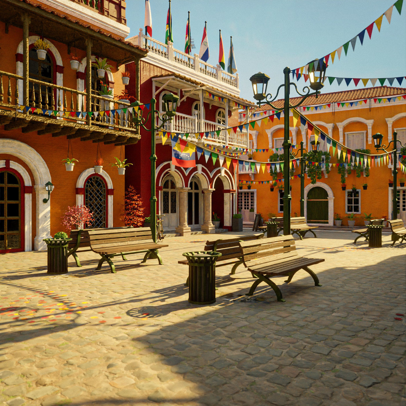 3D model SOUTH AMERICAN SCENE WITH ALL THE ASSETS VR / AR / low-poly ...