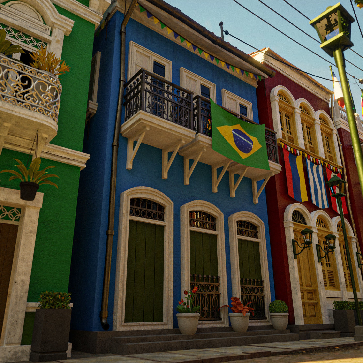 3D model SOUTH AMERICAN SCENE WITH ALL THE ASSETS VR / AR / low-poly ...