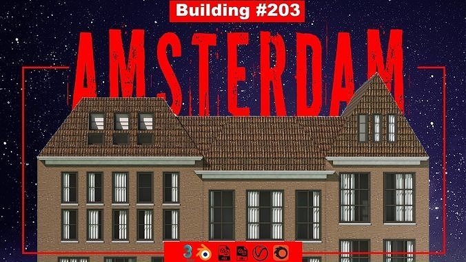 Amsterdam Street Building No203 3D model | CGTrader