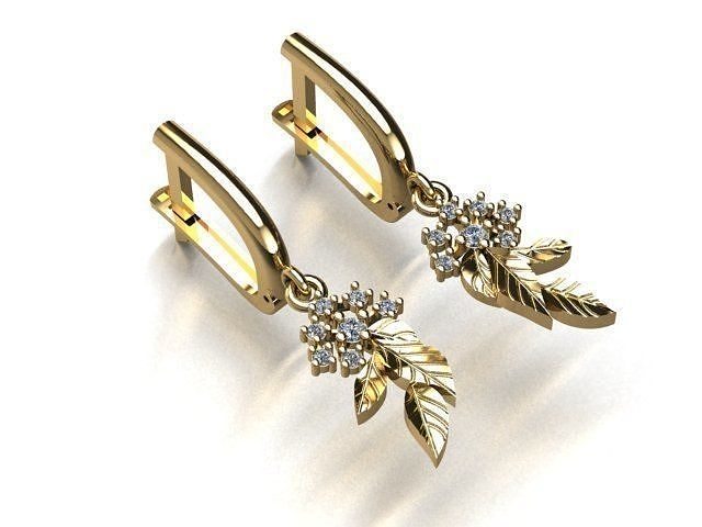 earrings 3D model 3D printable | CGTrader