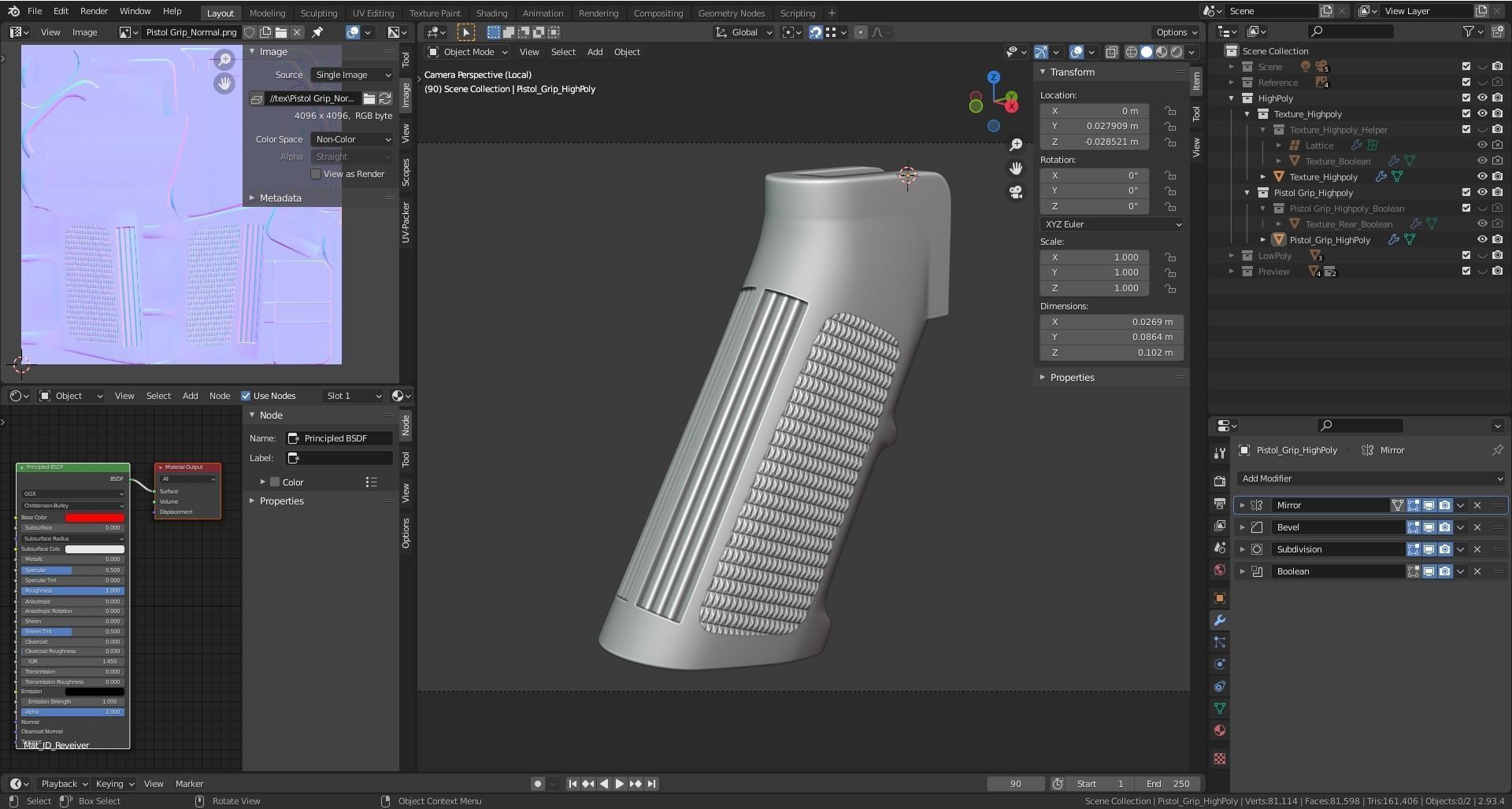 3D model AR-15 A2 Pistol-Grip VR / AR / low-poly | CGTrader