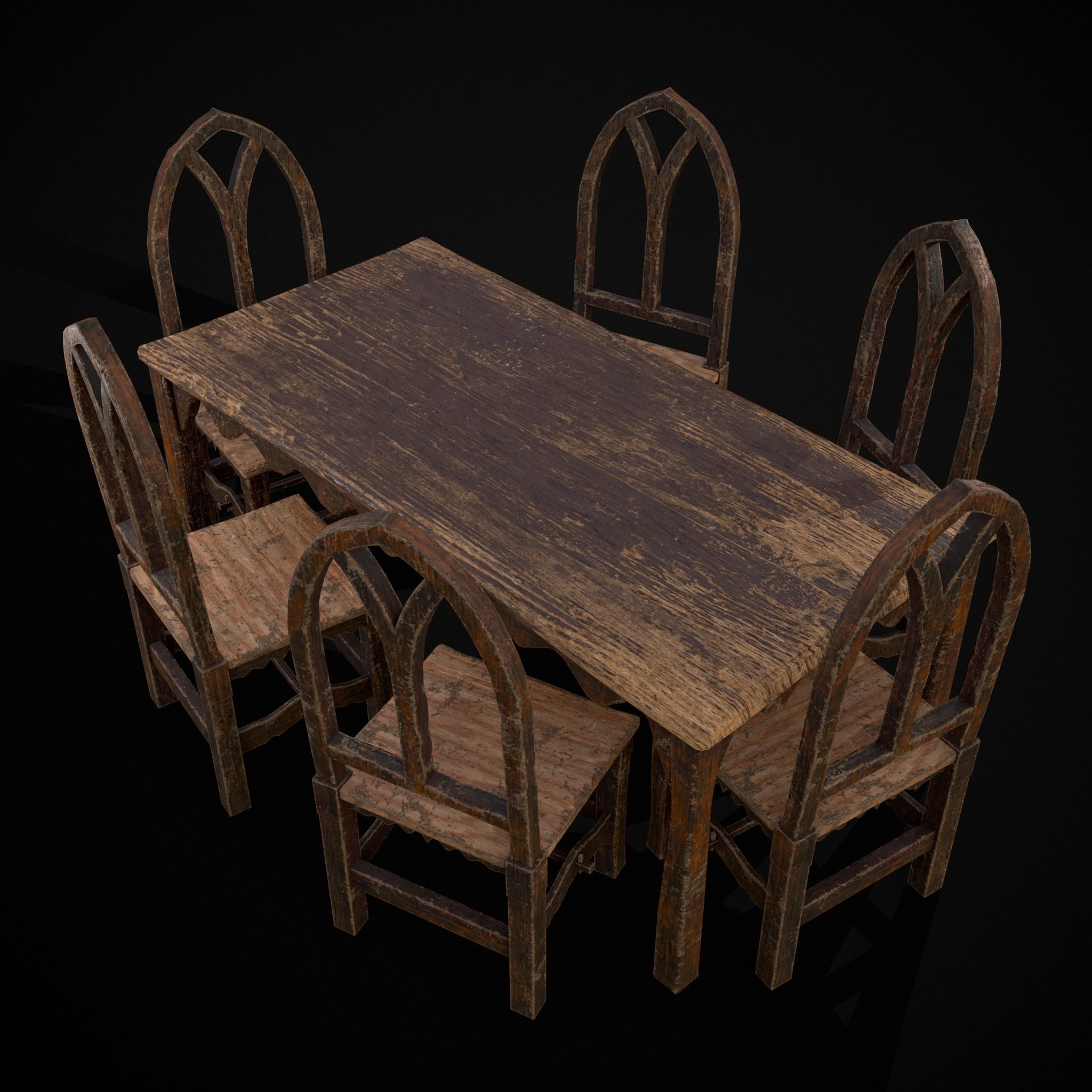 3D model Medieval Kitchen Table Set VR / AR / low-poly | CGTrader