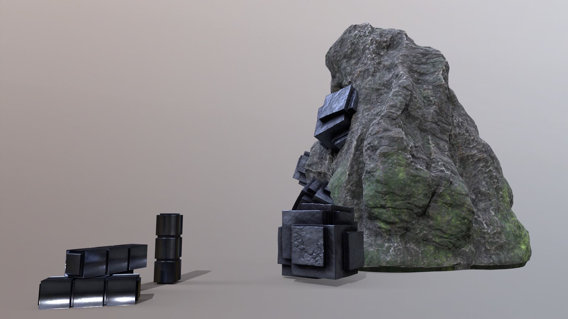 3D model Lead ore and refined lead resource deposit VR / AR / low-poly ...