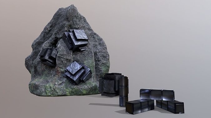 3D model Lead ore and refined lead resource deposit VR / AR / low-poly ...