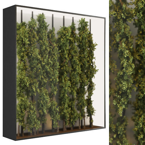3D model light box with tropical ivy garden in frame glass smoked 03 VR ...