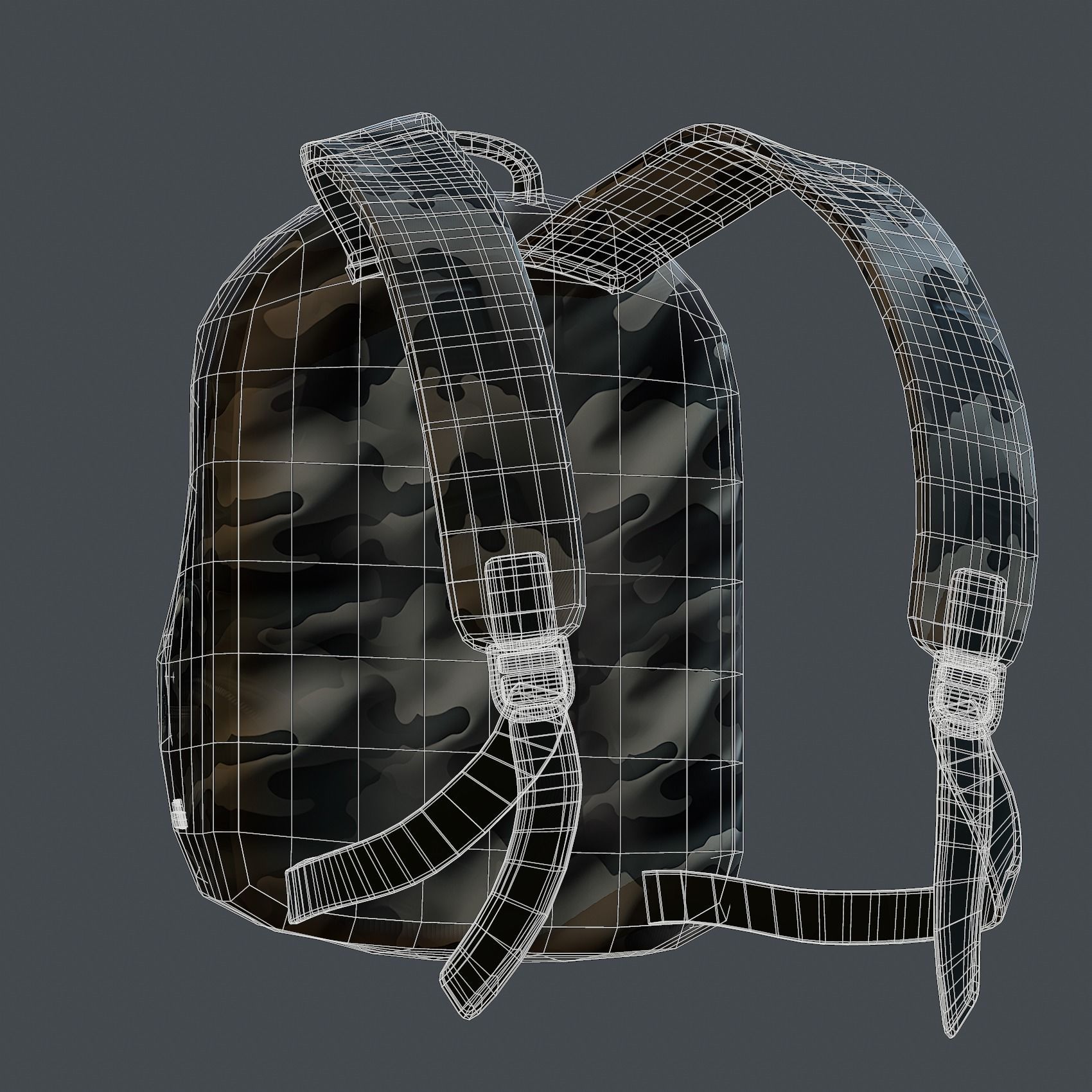 3D model Backpack Camping Generic military human bag storqge baggage VR ...