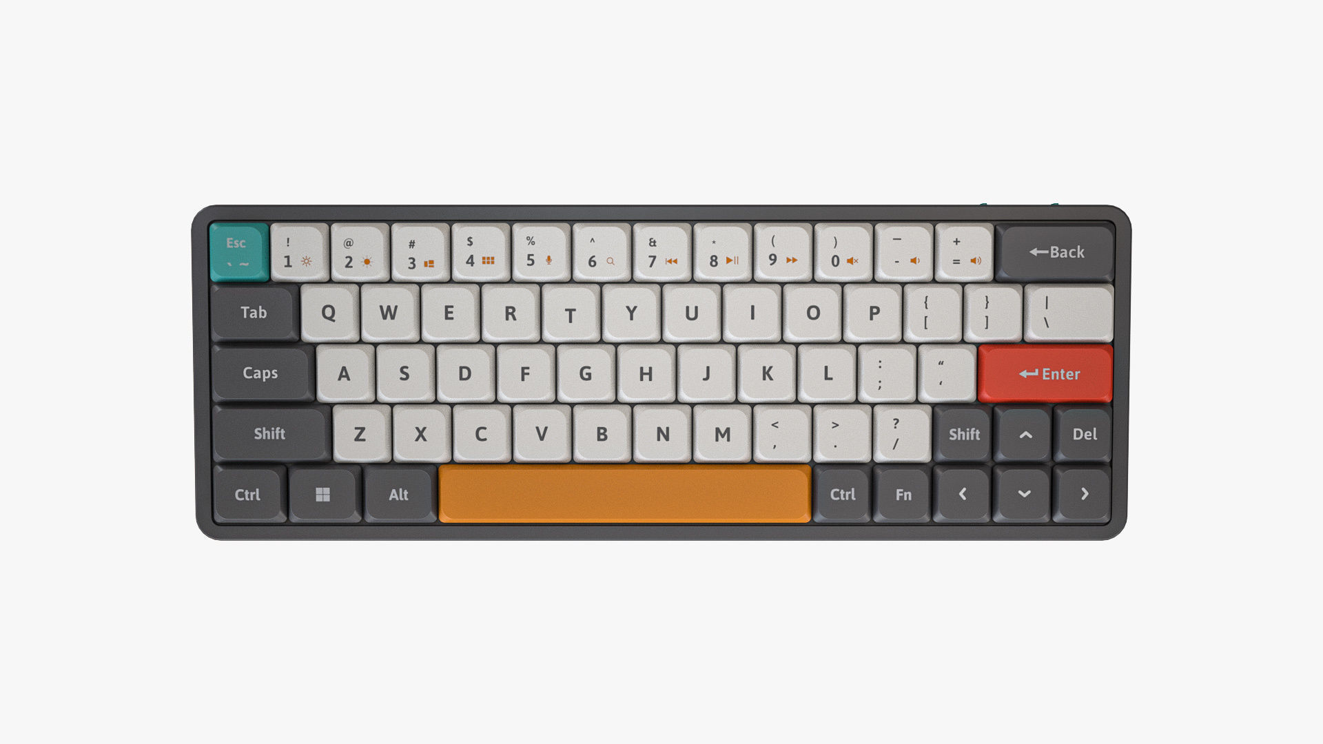 60-Percent Layout Keyboard Grey 3D model | CGTrader