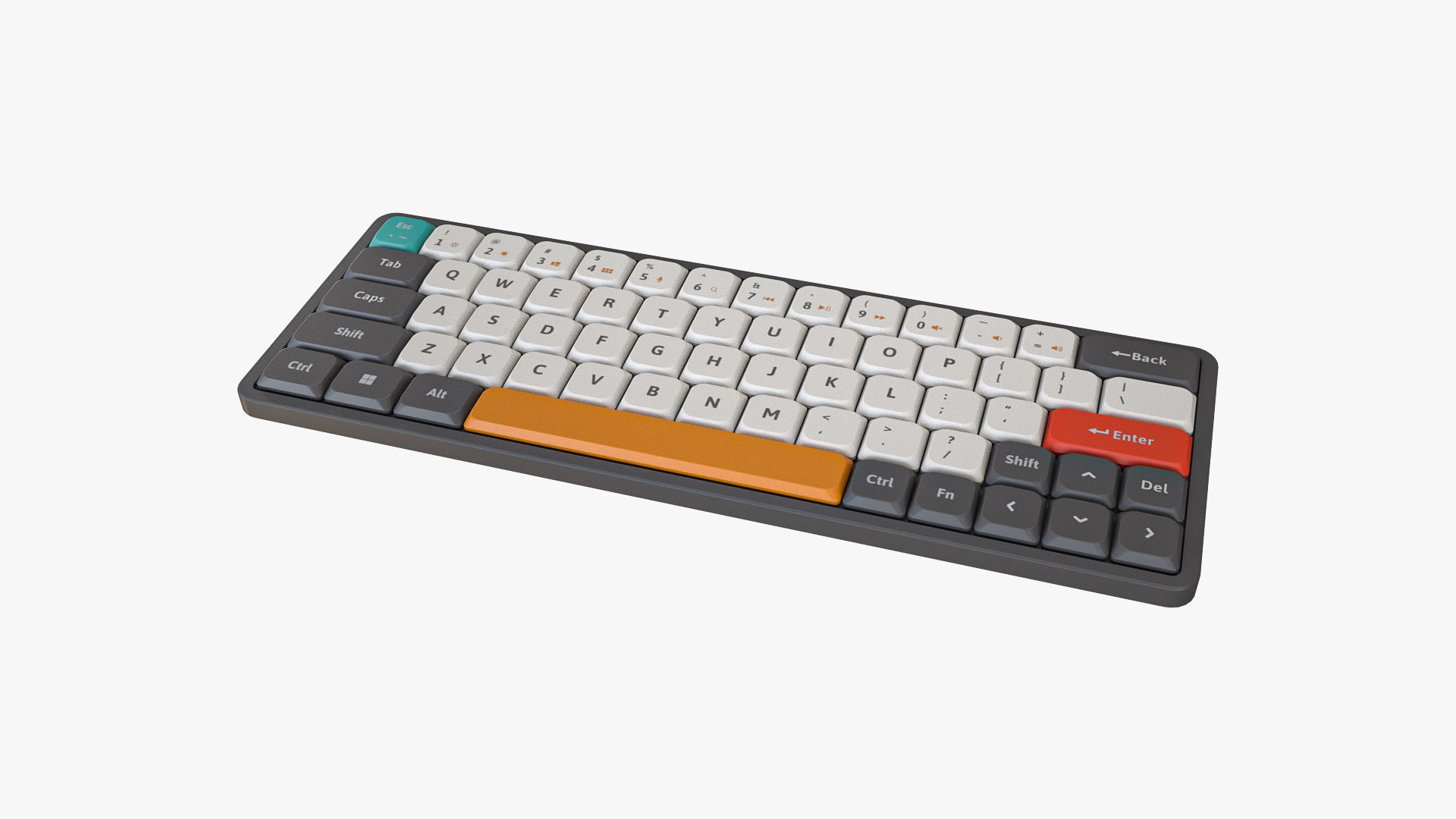 60-Percent Layout Keyboard Grey 3D model | CGTrader