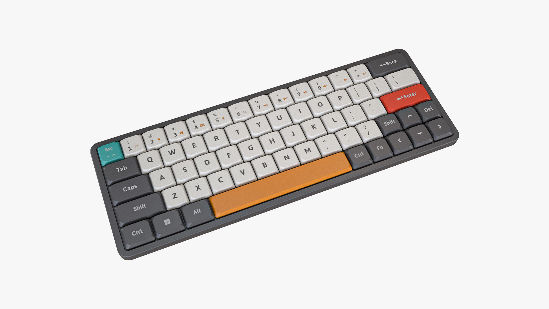 60-Percent Layout Keyboard Grey 3D model | CGTrader