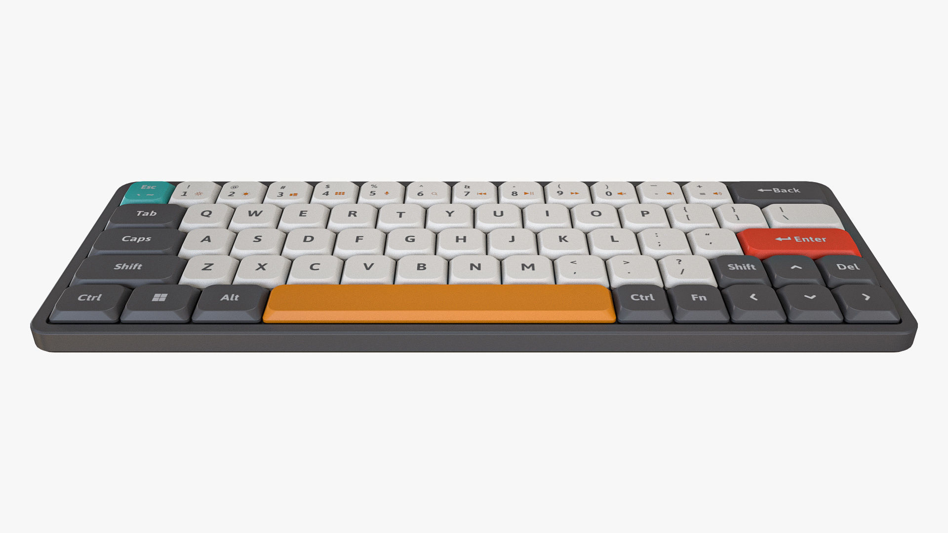 60-Percent Layout Keyboard Grey 3D model | CGTrader